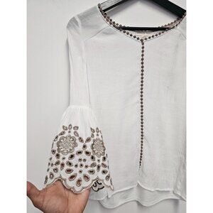 Parallel Skies | Tops | Parallelskies Embroidered Peasant Top Size ...